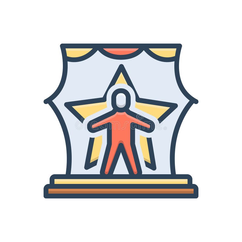 Color Illustration Icon for Acting, Performer and Player Stock Vector ...