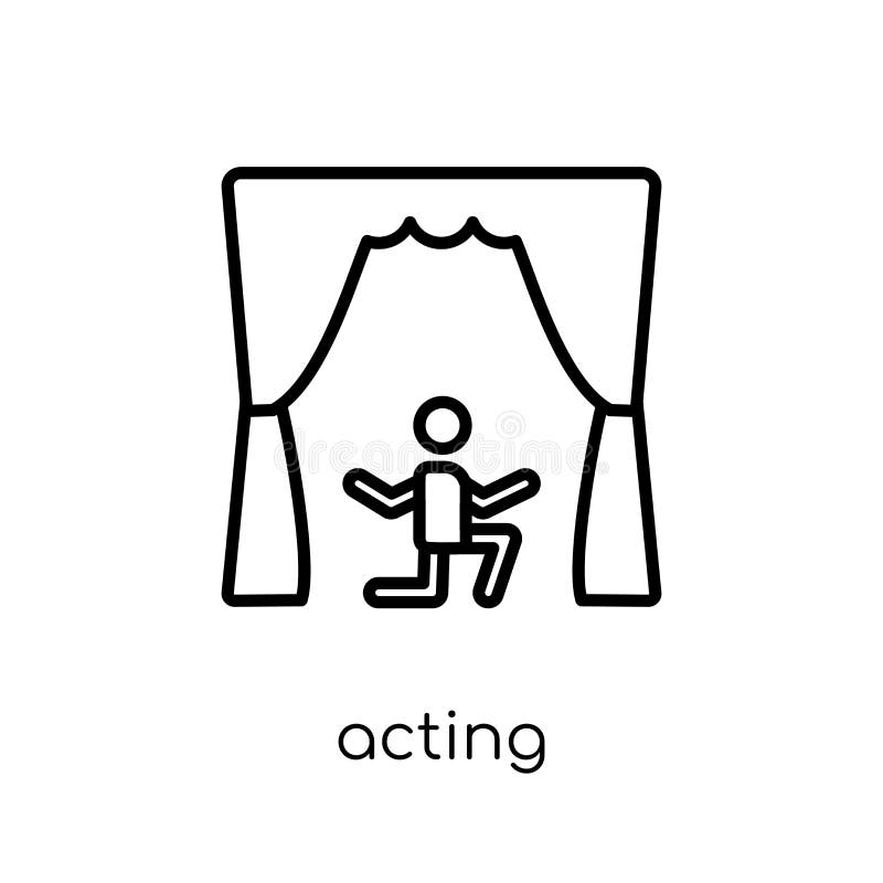 Acting Icon. Trendy Modern Flat Linear Vector Acting Icon on White ...