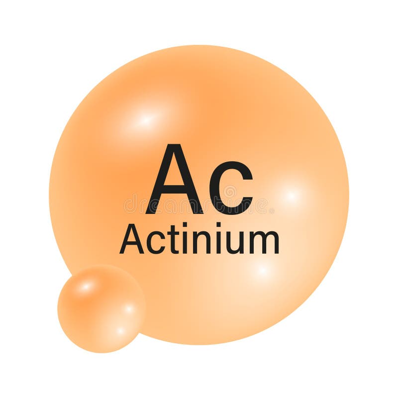 Actinium Element Symbol. Orange Gradient Sphere. Chemical Icon Vector ...