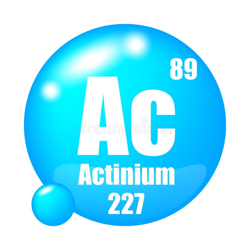 Actinium Icon. Ac Chemical Element. Atomic Number 89. Mass 227. Blue ...