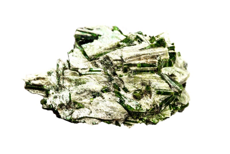 Actinolite in Talc Gemstone on a White Background Stock Image - Image ...