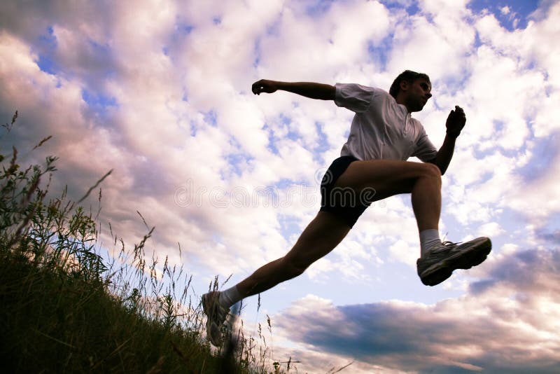 Runing in air stock photo. Image of morning, nebule, exercise - 716174