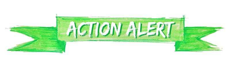 Action alert ribbon stock vector. Illustration of hand - 146026464