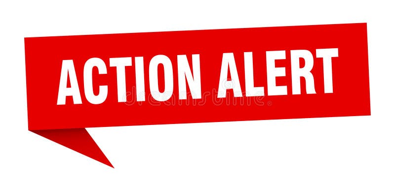 Action Alert Speech Bubble. Stock Vector - Illustration of ribbon ...