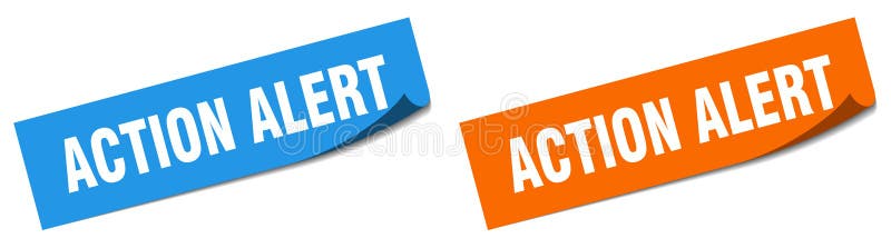 Action Alert Sticker. Action Alert Sign Set Stock Vector - Illustration ...