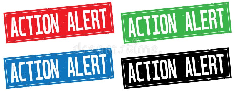 ACTION ALERT Text, on Rectangle Stamp Sign. Stock Illustration ...