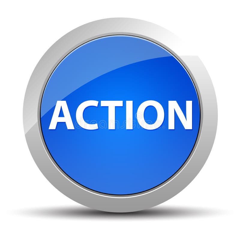 Action blue round button stock illustration. Illustration of behavior ...