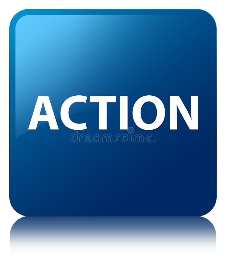 Action blue square button stock illustration. Illustration of blue ...