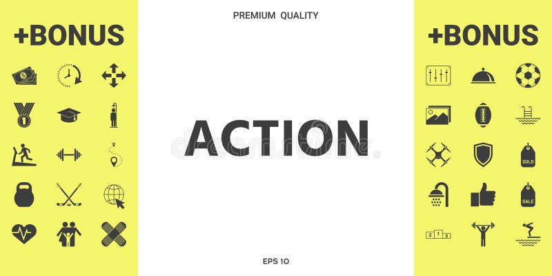 Action button symbol stock vector. Illustration of word - 123758816