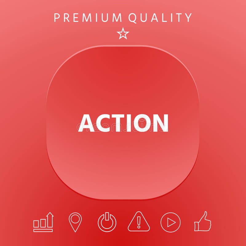 Action button symbol stock vector. Illustration of button - 115292480