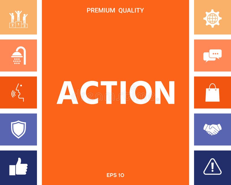 Action button symbol stock vector. Illustration of action - 131063101