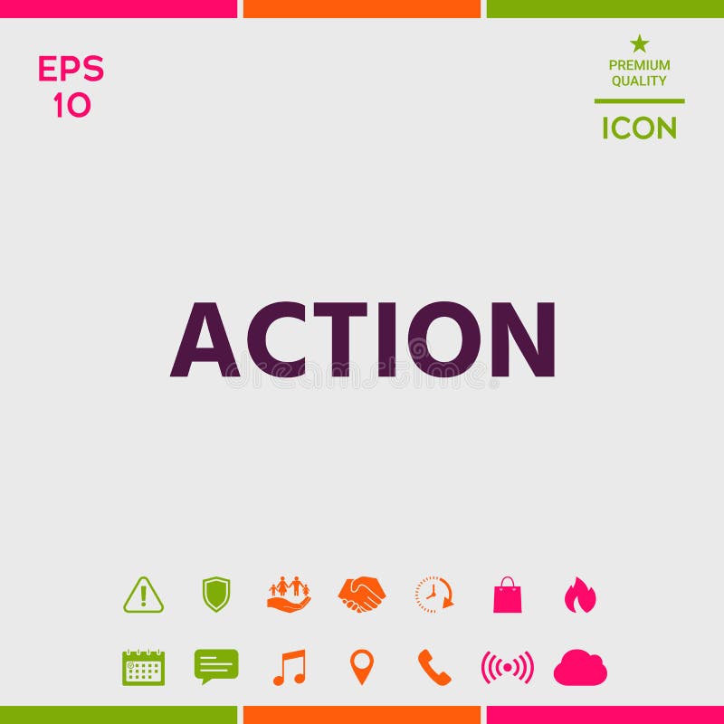 Action button symbol stock vector. Illustration of graphic - 118065199