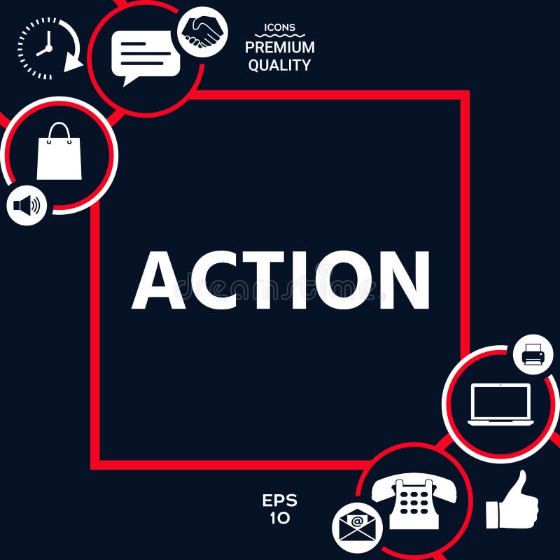 Action button symbol stock vector. Illustration of communication ...