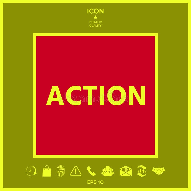 Action button symbol stock vector. Illustration of help - 119549734