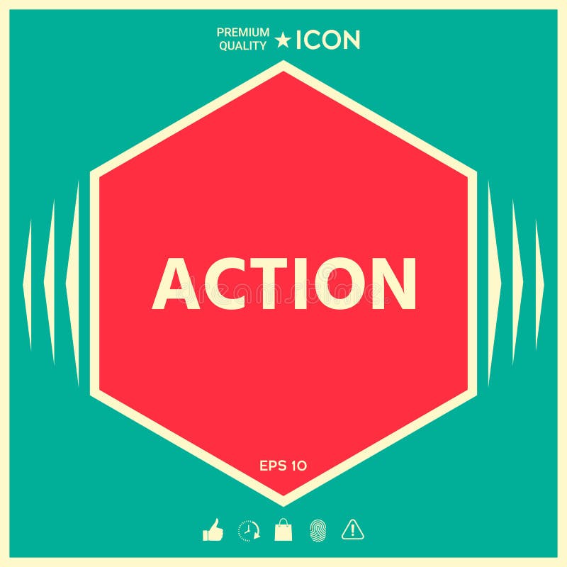 Action button symbol stock vector. Illustration of icon - 108865236