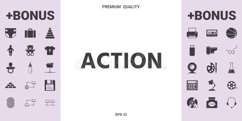 Action Button Symbol - Graphic Elements for Your Design Stock Vector ...