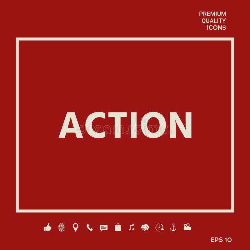 Action Button Symbol. Graphic Elements for Your Design Stock Vector ...