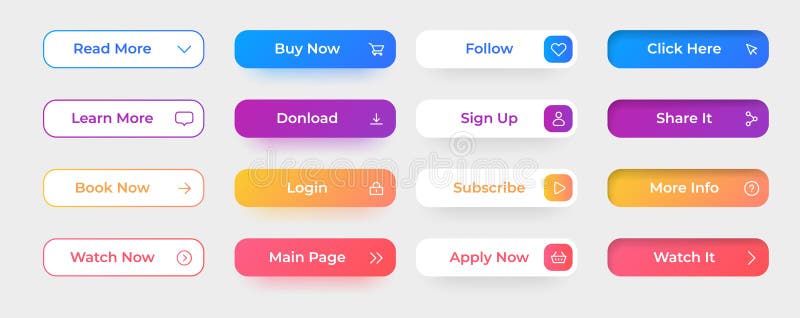 Action Button. Website and Application Interface Elements. Buy Now ...