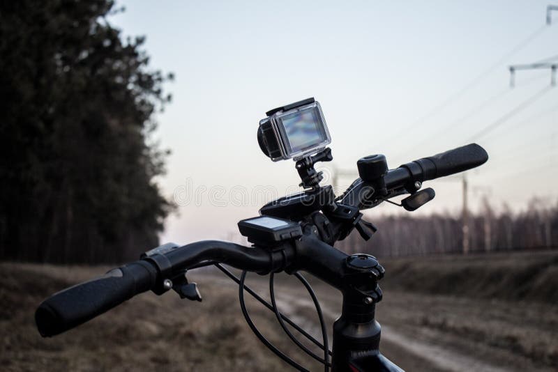 Action Camera with Box on the Bike. Stock Photo - Image of holiday ...