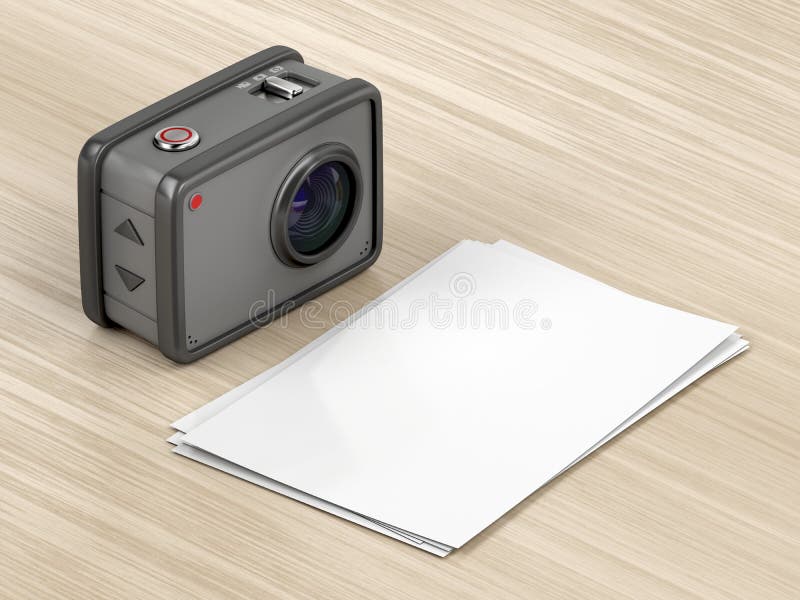 Action Camera and Blank Photos Stock Illustration - Illustration of ...