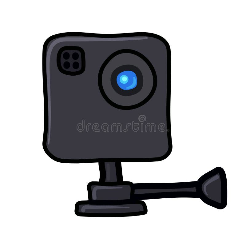 Camera Cartoon Isolated on White Background. Stock Illustration ...