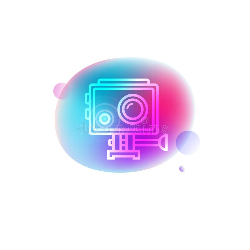 Action camera neon icon stock vector. Illustration of concept - 114525014