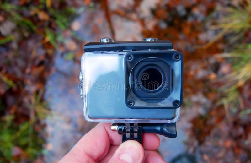 Action-camera for Shooting Nature and Objects Stock Image - Image of ...