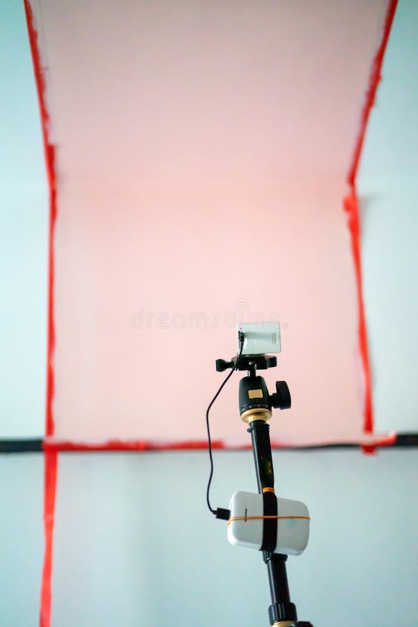 Action Camera Taking Photo of a Wall Painting DIY Project at Home Stock ...