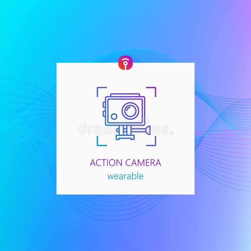 Action Camera Wearable Gadget Stock Vector - Illustration of connection ...