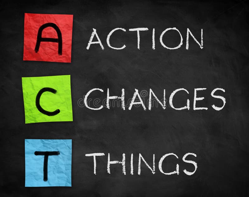 Action Changes Things stock image. Image of blackboard - 53840663