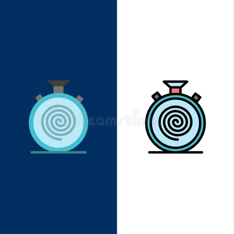 Action, Cycle, Flow, Nonstop, Slow Icons. Flat and Line Filled Icon Set ...