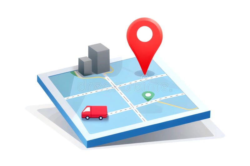 Navigation Map of the City with Delivery Coordinates Stock Illustration ...