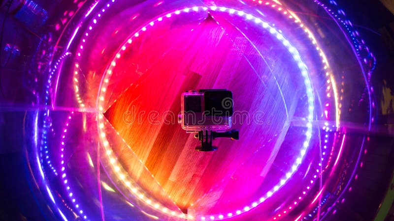 Action Digital Camera Color Lighting Spot Studio Closeup Stock Image ...