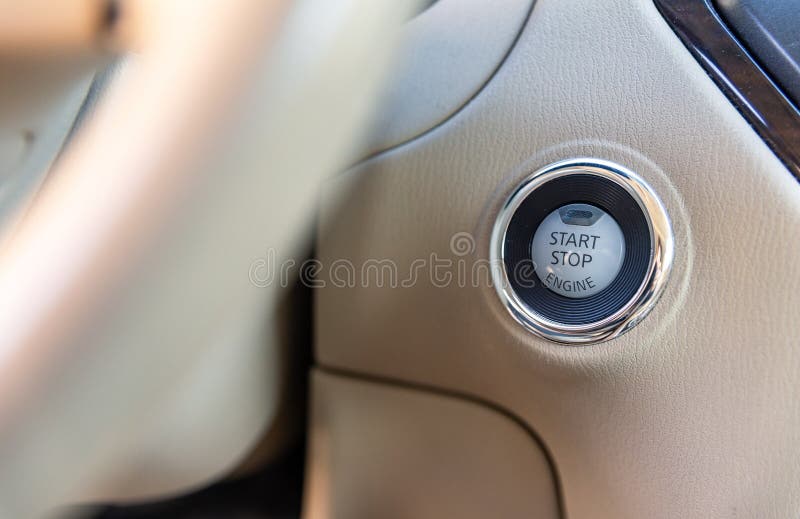 Action of Driver Finger is Pressing on the Start Button To Starting the ...
