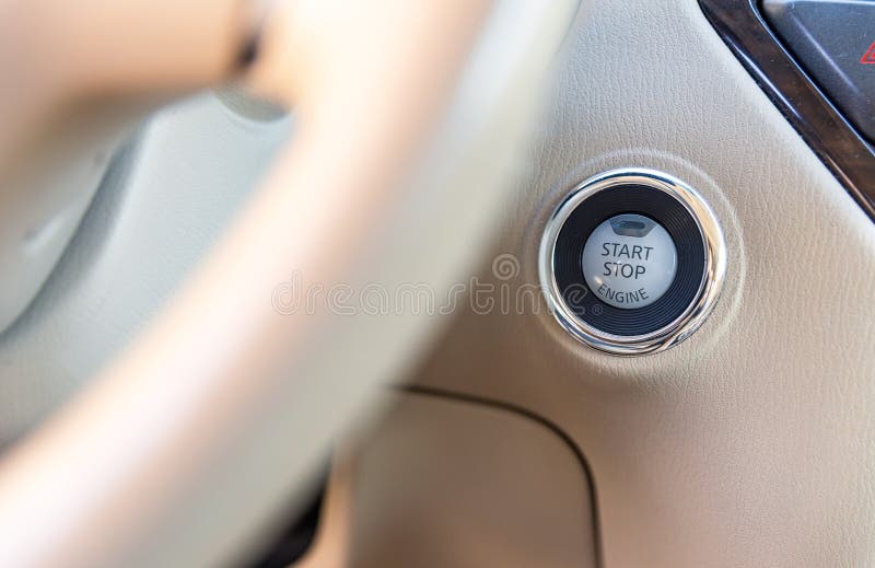 Action of Driver Finger is Pressing on the Start Button To Starting the ...