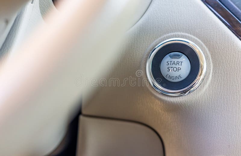 Action of Driver Finger is Pressing on the Start Button To Starting the ...