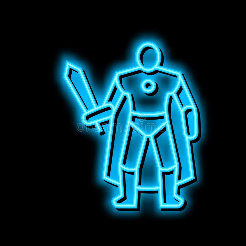 Action Figures Toys Neon Glow Icon Illustration Stock Vector ...