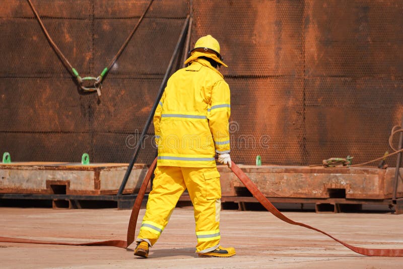 Action of Fireman in Emergency Case. Stock Image - Image of fire ...