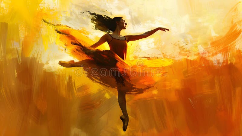 An Action Flying Dance Pose of a Woman Dancing Ballet Stock ...