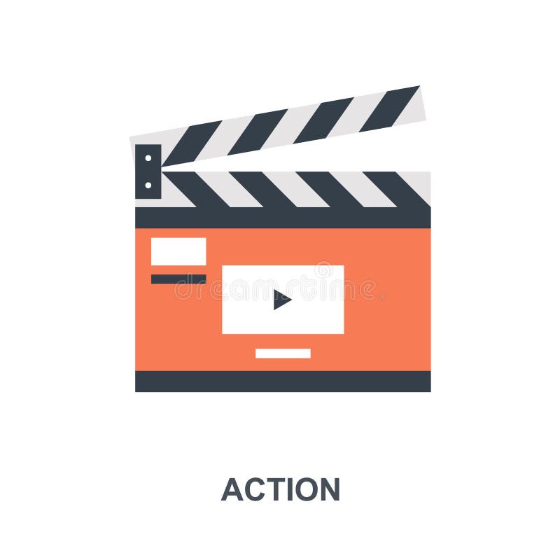 Action icon concept stock vector. Illustration of motionpicture - 131332558