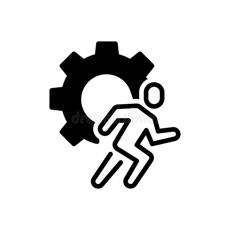 Black Solid Icon for Action, Sprinter and Speed Stock Illustration ...