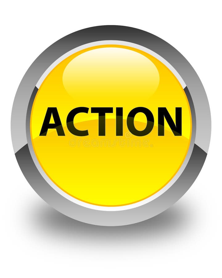 Action Glossy Blue Round Button Stock Illustration - Illustration of ...