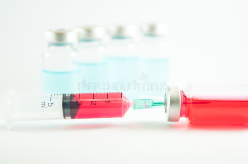 Action of Liquid Pump from Vial by Syringe Stock Image - Image of vial ...