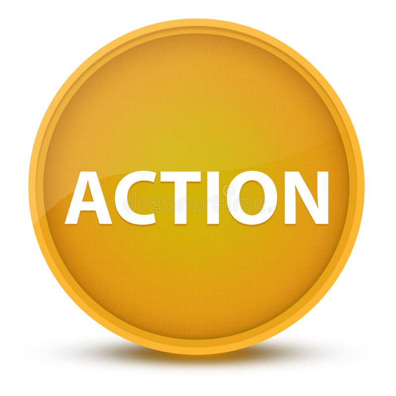 Action Luxurious Glossy Yellow Round Button Abstract Stock Illustration ...