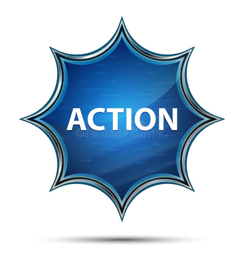 Action Magical Glassy Sunburst Blue Button Stock Illustration ...