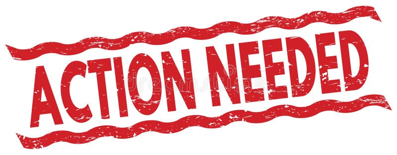 ACTION NEEDED Text on Red Lines Stamp Sign Stock Illustration ...