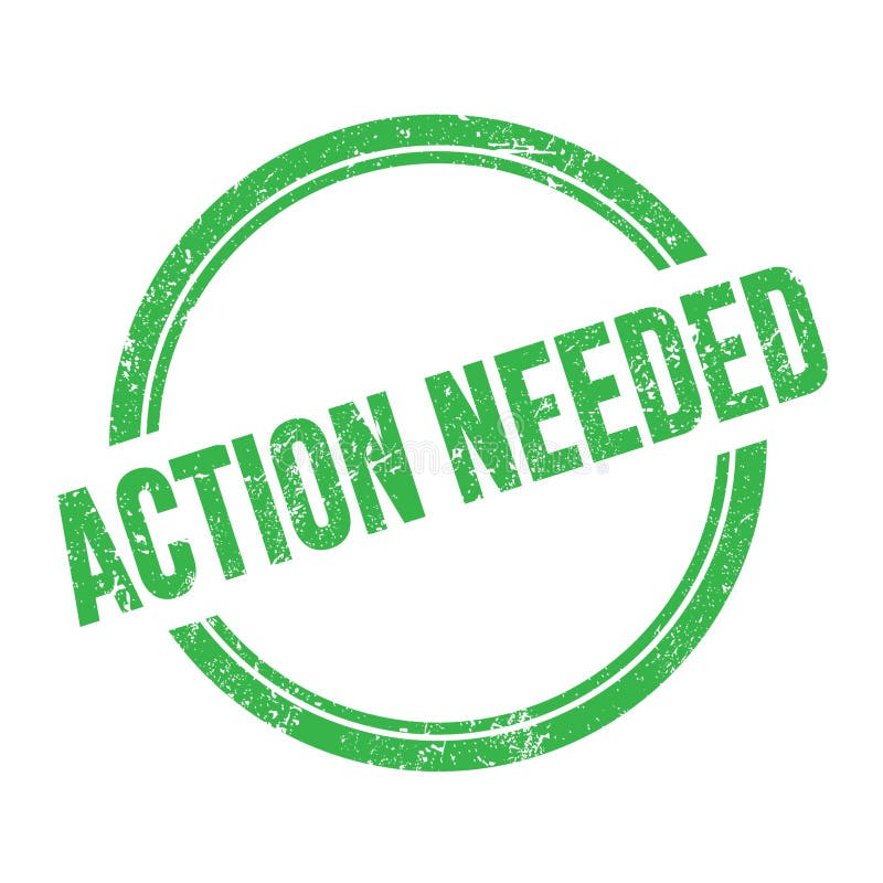 ACTION-NEEDED Text, On Vintage Yellow Sticker Stamp. Stock Illustration ...