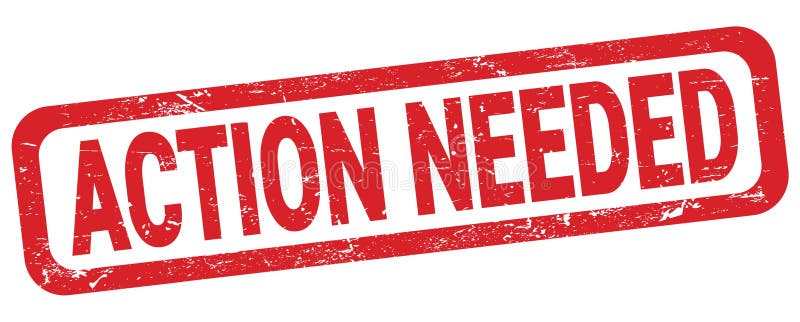 ACTION NEEDED Text Written on Red Rectangle Stamp Stock Illustration ...