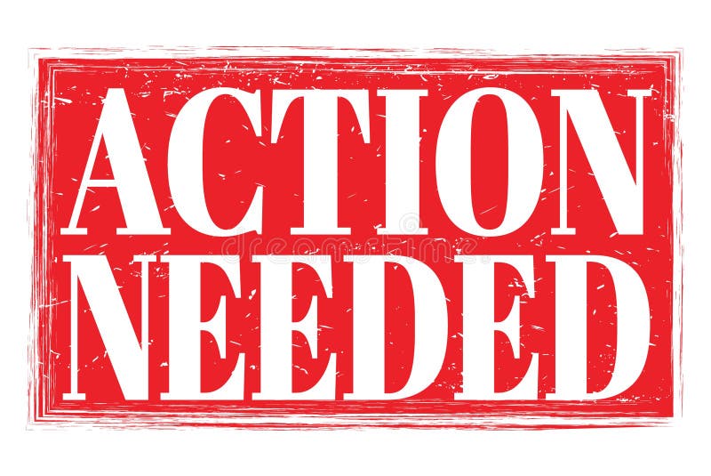 ACTION NEEDED, Words on Red Grungy Stamp Sign Stock Illustration ...