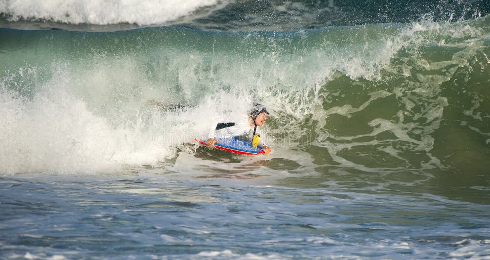 Surfer Riding Inside a Powerful Ocean Wave Editorial Photography ...